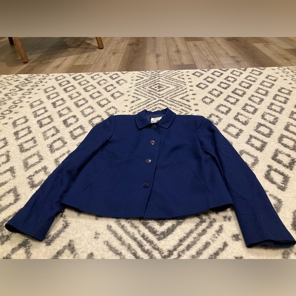 Talbots | Jackets & Coats | Women Talbots Woolmark Navy Blue Button ...